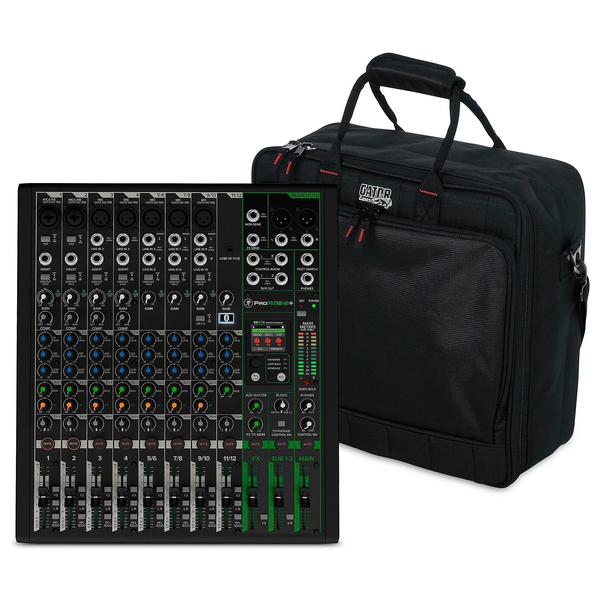 Mackie ProFX12v3+ 12-Channel Mixer With Gator Mixer Bag Standard ...