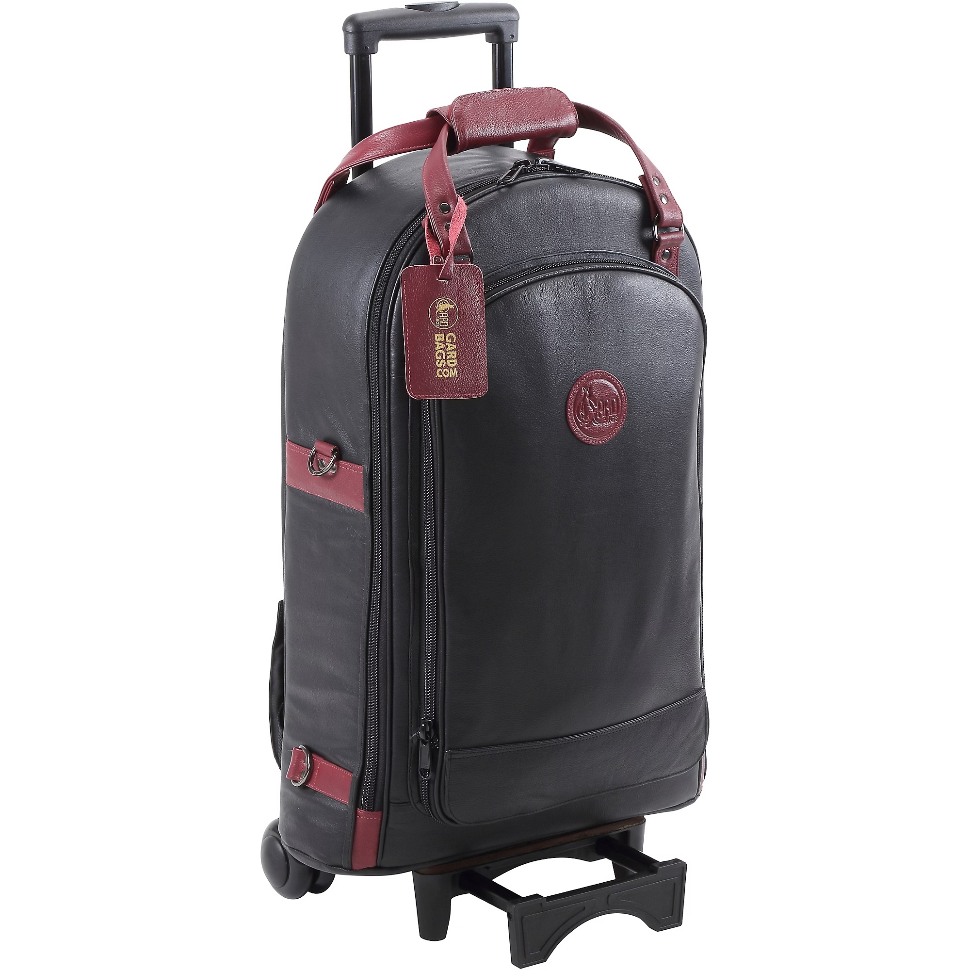 Gard Triple Trumpet Wheelie Black Leather with Burgundy Leather Trim ...
